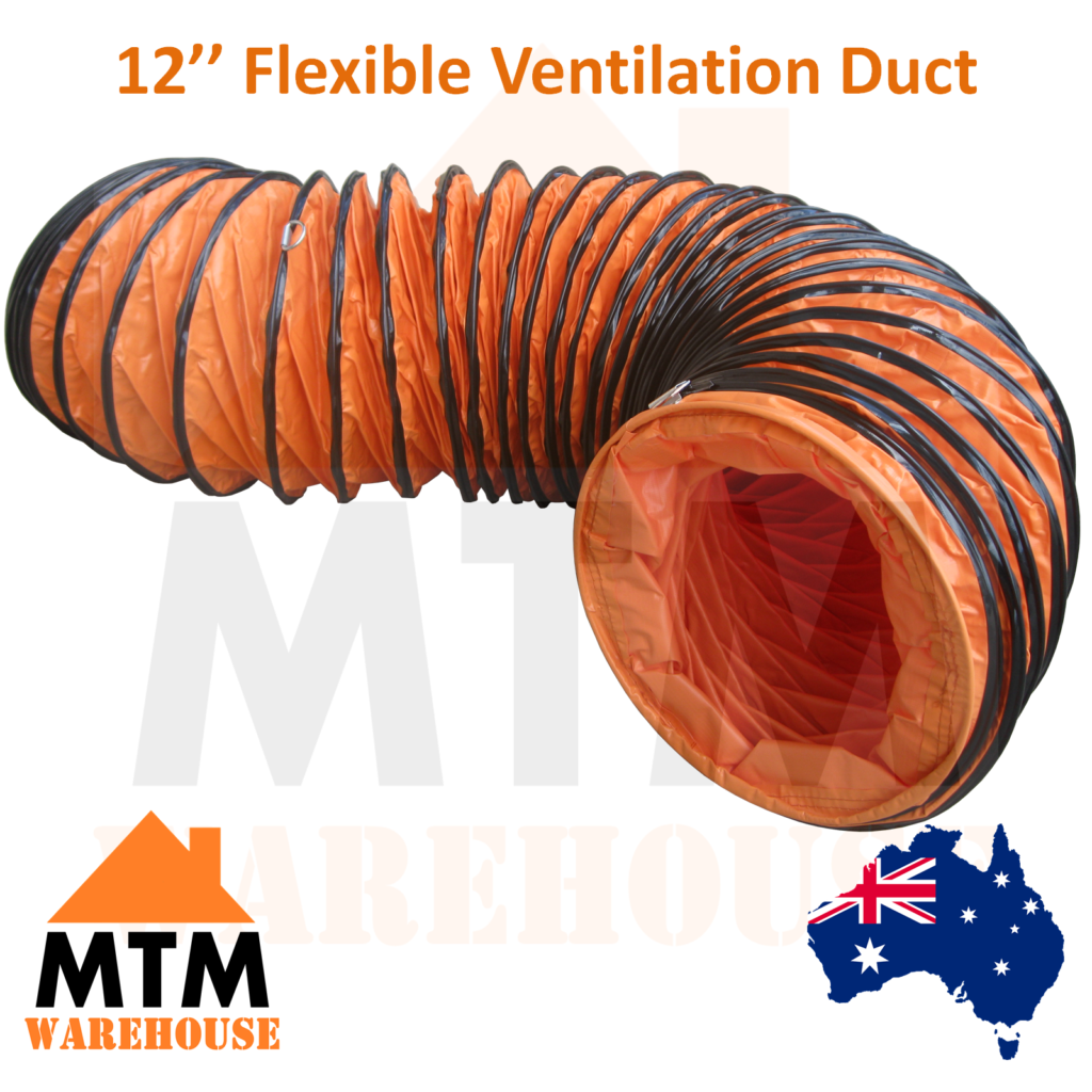 12” inch Flexible Ventilation Duct 5 Metres Length x 300mm PVC Air ...