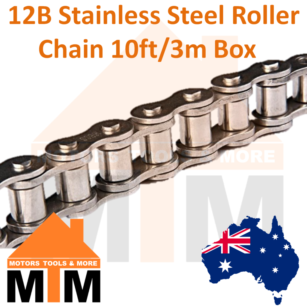 Stainless Steel SS ROLLER CHAIN British Standard 08B-1 10B-1 12B-1 10ft ...