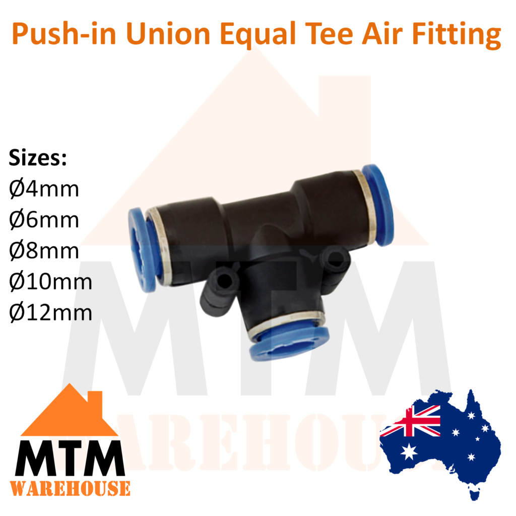 Push in Air Fitting Equal Union Tee T Pneumatic Systems Compressor PU ...