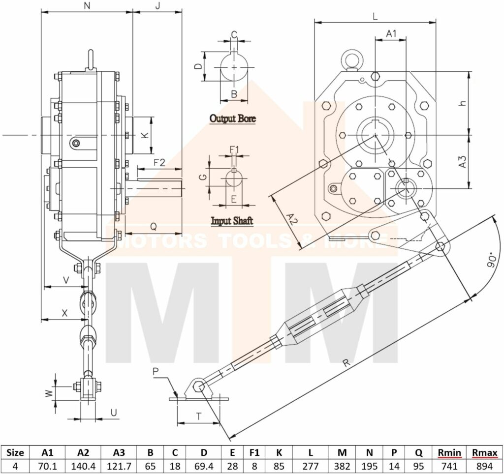 SMSR Shaft Mounted Speed Reducer Type D Size 4 Replace Dodge TXT All ...