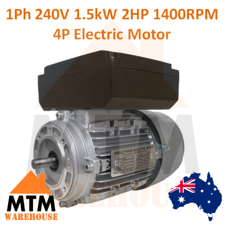 Single Phase Electric Motor 240v 1.5 kW 2 HP 1400rpm 4 Pole IMB14 ...