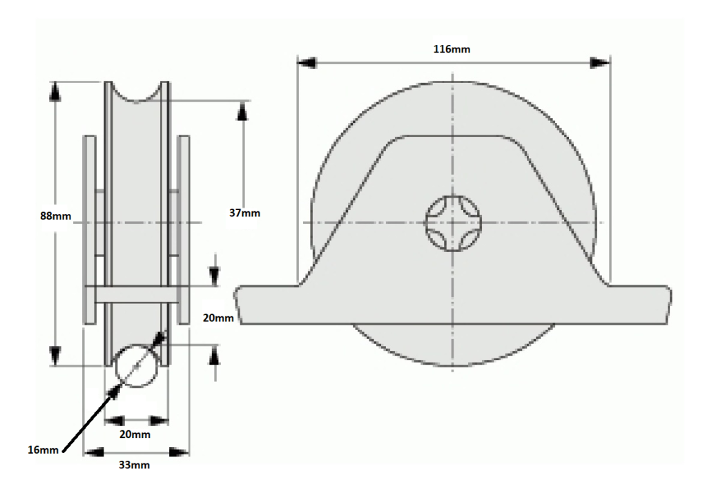 Sliding Gate Slide Wheel Pair Roller Parts Accessories ( 2 x Wheels ...